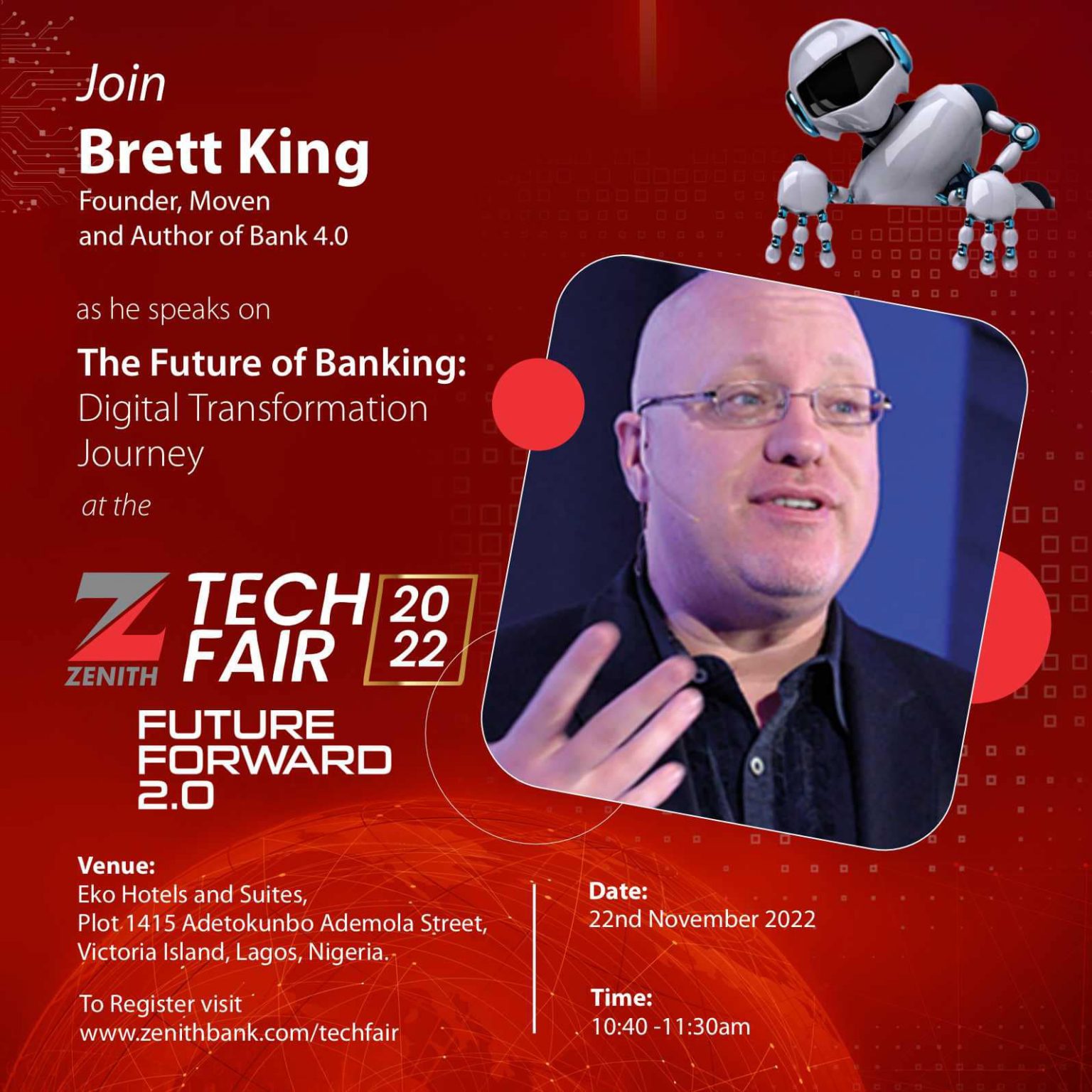 Brett King keynotes Zenith Bank Tech Fair 2022 | TheCornet News